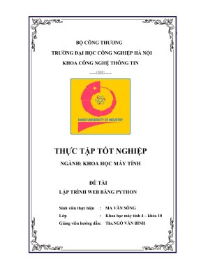 Báo cáo thực tập tốt nghiệp khoa CNTT K10 HAUI