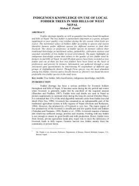 Indigenous knowledge on use of local fodder trees in mid hills of west ...