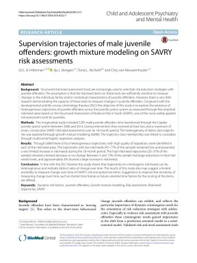 Supervision trajectories of male juvenile offenders: Growth mixture ...