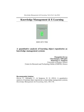 A quantitative analysis of learning object repositories as knowledge management systems