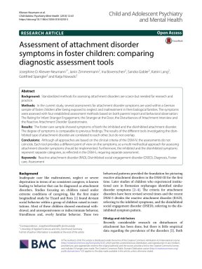 Assessment of attachment disorder symptoms in foster children ...