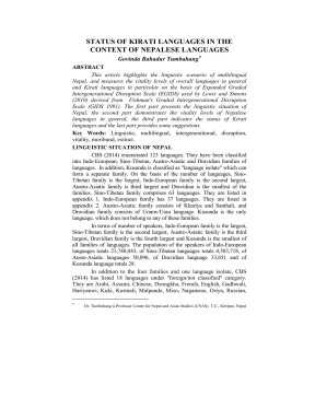 Status of Kirati languages in the context of Nepalese languages