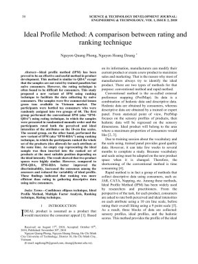 Ideal Profile Method: A comparison between rating and ranking technique