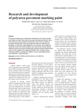 Research and development of polyurea pavement marking paint