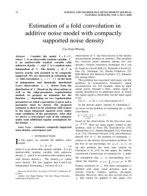 Estimation of a fold convolution in additive noise model with compactly ...
