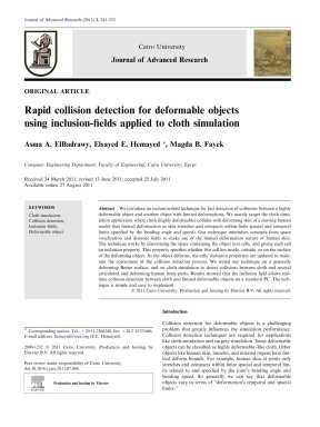 Rapid collision detection for deformable objects using inclusion-fields applied to cloth simulation