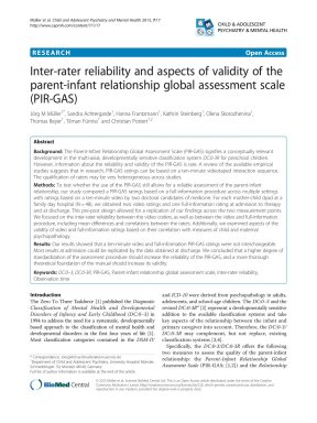 Inter-rater reliability and aspects of validity of the parent-infant ...