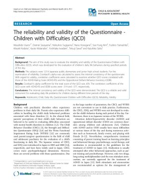 The reliability and validity of the Questionnaire - Children with ...
