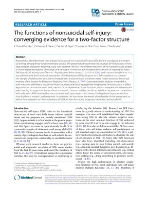 The functions of nonsuicidal self-injury: Converging evidence for a two ...
