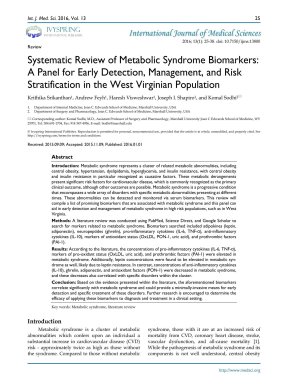 Systematic review of metabolic syndrome biomarkers: A panel for early ...