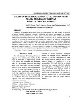 Study on the extraction of total saponin from folium trevesiae palmatae ...