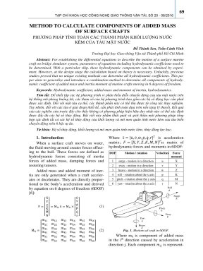 Method to calculate components of added mass of surface crafts