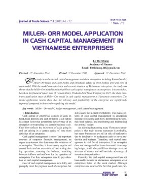 Miller-Orr model application in cash capital management in Vietnamese ...