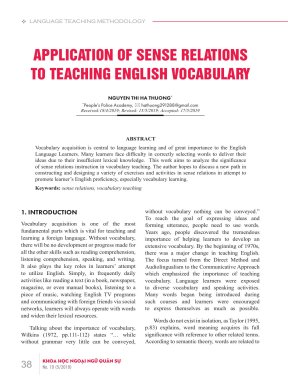 Application of sense relations to teaching English vocabulary