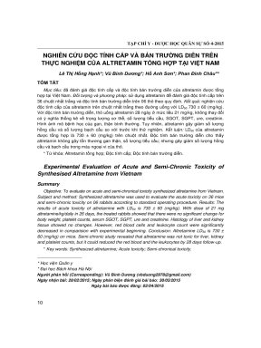 Nghiên cứu độc tính cấp và bán trường diễn trên thực nghiệm của ...