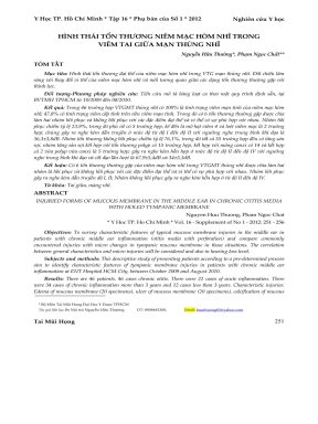 Hình thái tổn thương niêm mạc hòm nhĩ trong viêm tai giữa mạn thủng nhĩ