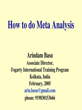 Lecture How to do Meta Analysis