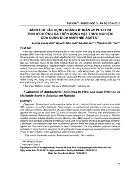 Đánh giá tác dụng kháng khuẩn in vitro và tính kích ứng da trên động ...