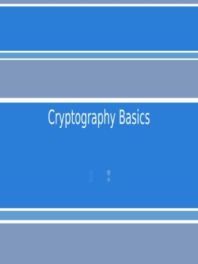 Lecture Information systems security - Chapter 5 (part 1): Cryptography ...