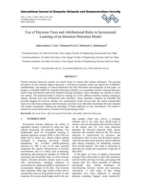 Use of decision trees and attributional rules in incremental learning of an intrusion detection ...