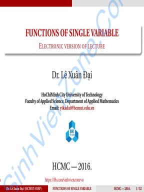giải tích 2 lê xuân đại functions of single variable sinhvienzone com