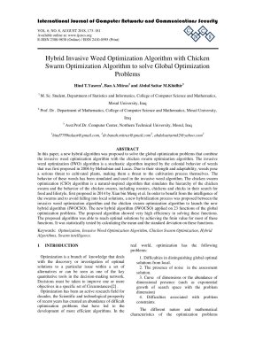 Hybrid invasive weed optimization algorithm with chicken swarm ...