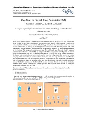 Case study on firewall rules analysis for CWN