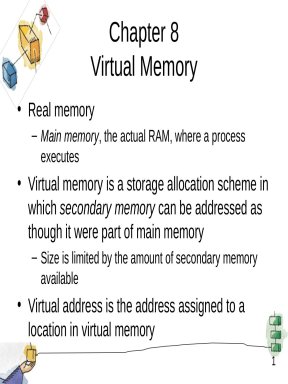 Lecture Operating system principles - Chapter 8: Virtual memory