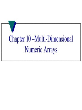 Lecture Programming in C++ - Chapter 10: Multi-dimensional numeric arrays