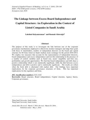 The linkage between excess board independence and capital structure: An ...