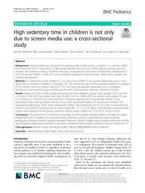 High sedentary time in children is not only due to screen media use: A cross-sectional study