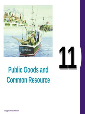 Lecture Principles of economics - Chapter 11: Public goods and common ...