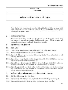Tiêu chuẩn Codex Stan: Tiêu chuẩn Codex về gạo