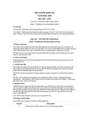 Tiêu chuẩn Quốc gia TCVN 8186:2009 - ISO 1143:1975