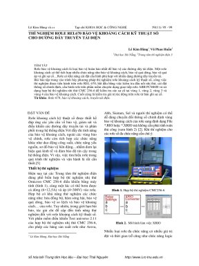 Thí nghiệm Rơle Rel670 bảo vệ khoảng cách kỹ thuật số cho đường dây ...