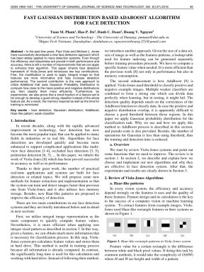 Fast gaussian distribution based adaboost algorithm for face detection