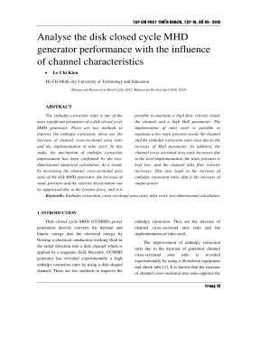 Analyse the disk closed cycle MHD generator performance with the ...