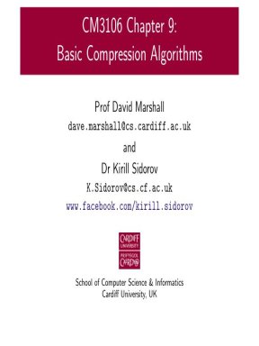 Lecture BSc Multimedia - Chapter 9: Basic compression algorithms