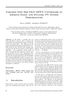 Variable step size P&O MPPT controller to improve static and dynamic PV ...