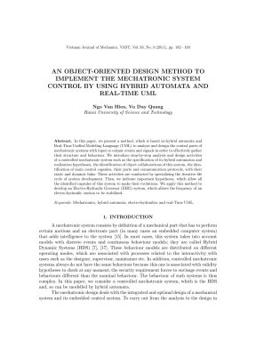 An object-oriented design method to implement the mechatronic system control by using hybrid