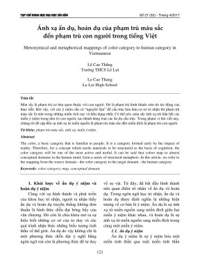 Ánh xạ ẩn dụ, hoán dụ của phạm trù màu sắc đến phạm trù con người trong ...