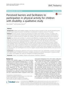 Perceived barriers and facilitators to participation in physical ...