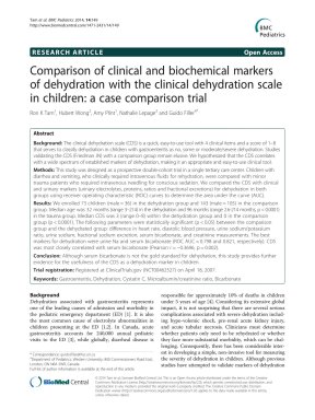 Comparison of clinical and biochemical markers of dehydration with the ...