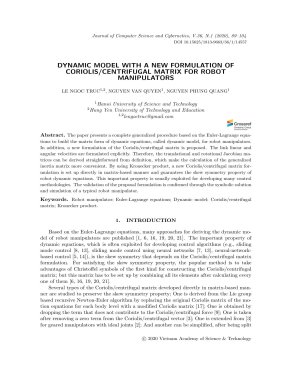 Dynamic model with a new formulation of coriolis/centrifugal matrix for ...