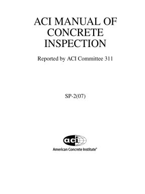 ACI MANUAL OF CONCRETE INSPECTION report
