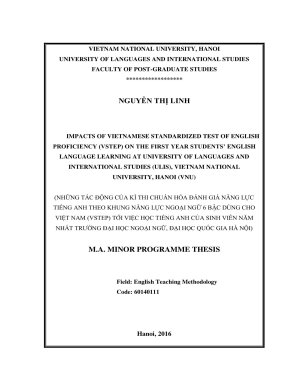 Impacts of vietnamese standardized test of english proficiency (VSTEP ...