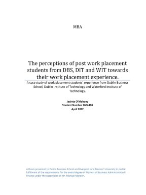 The perceptions of post work placement students from DBS
