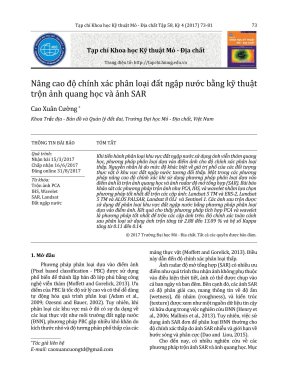 Nâng cao độ chính xác phân loại đất ngập nước bằng kỹ thuật trộn ảnh ...