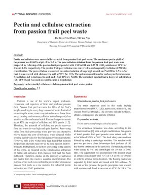 Pectin and cellulose extraction from passion fruit peel waste