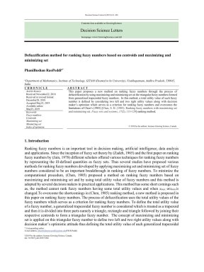 Defuzzification method for ranking fuzzy numbers based on centroids and maximizing and ...